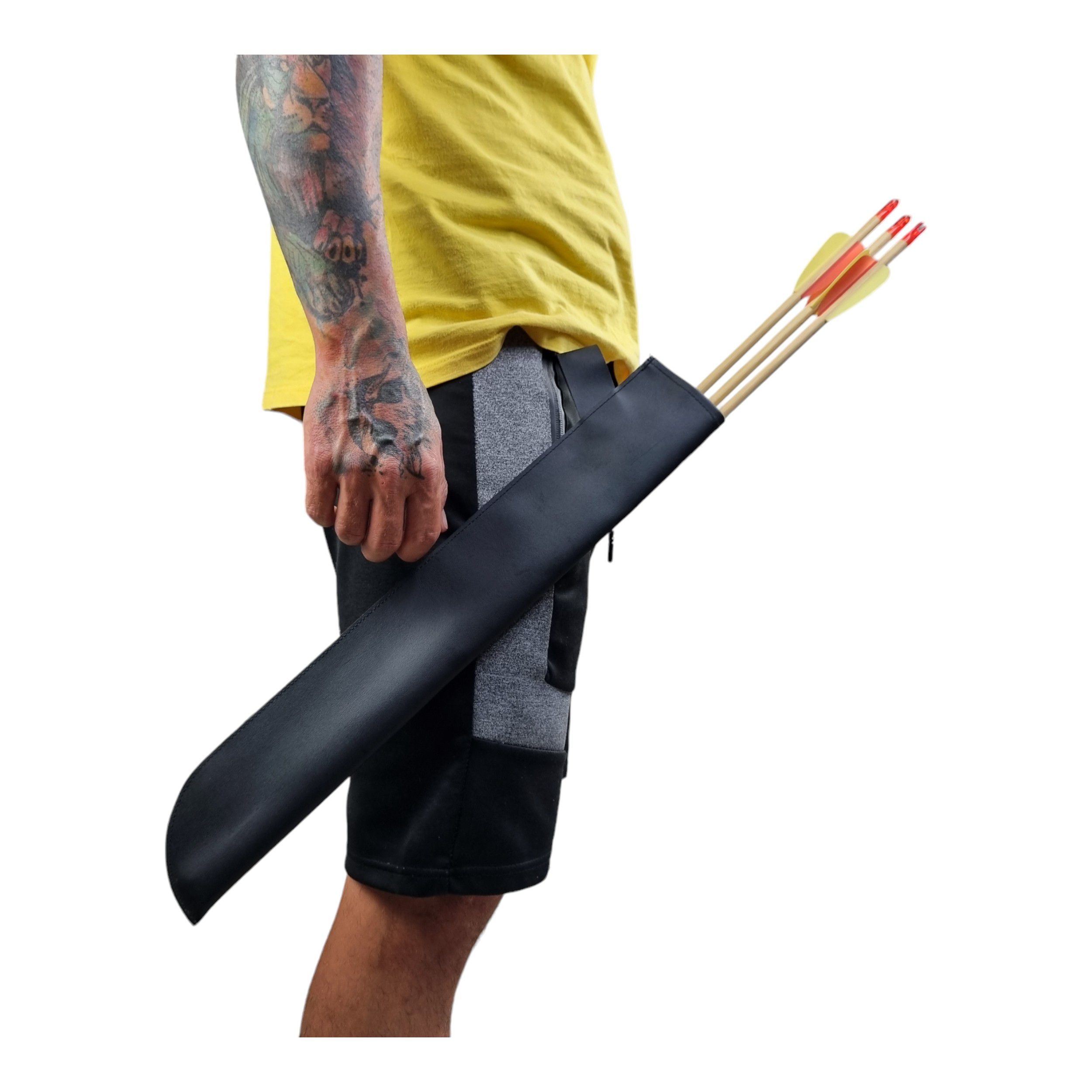 Kit 3 Flechas Vareta de Madeira e Aljava de Cintura 🏹 - Tenda Medieval