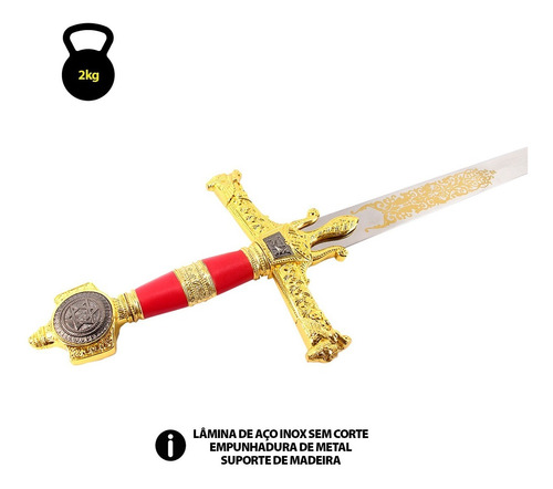 Espada Rei Davi e Salomão Decorativa com Suporte | Tenda Medieval ...