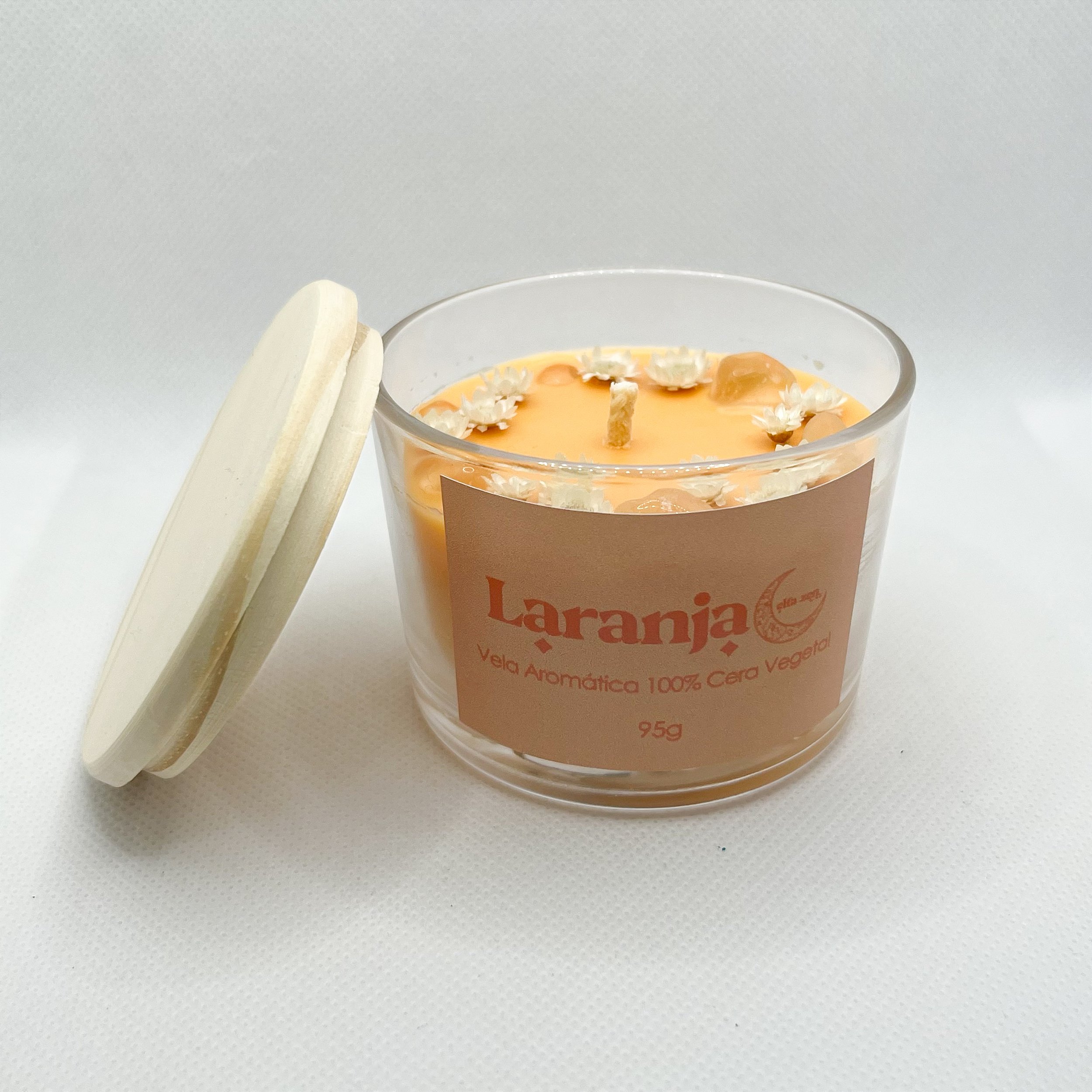 Vela Aromática Laranja 100% Cera Vegetal - Elfa Zen