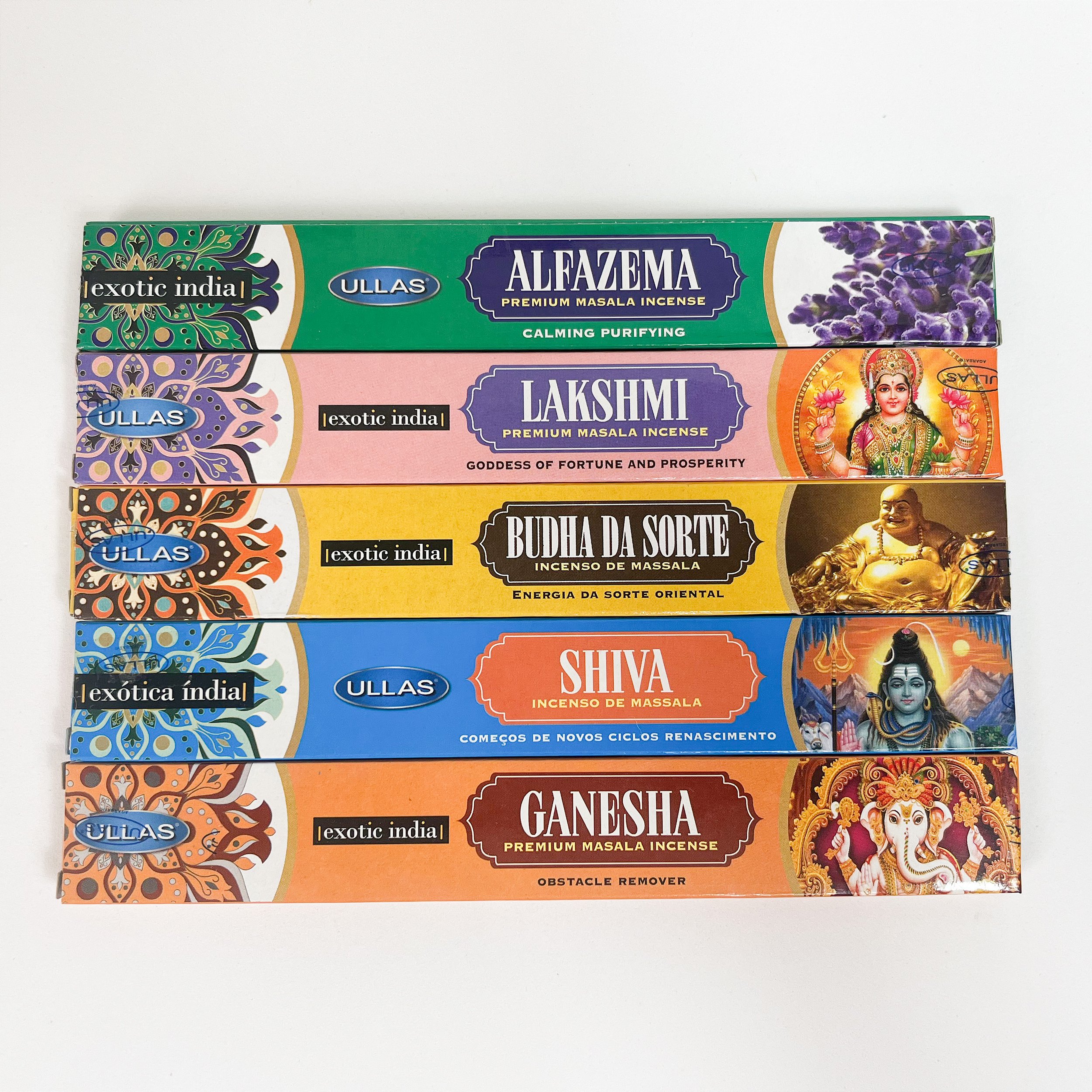 Incenso Ullas Exotic Índia de Massala - Lakshmi: Deusa da Fortuna, Prosperidade - Elfa Zen