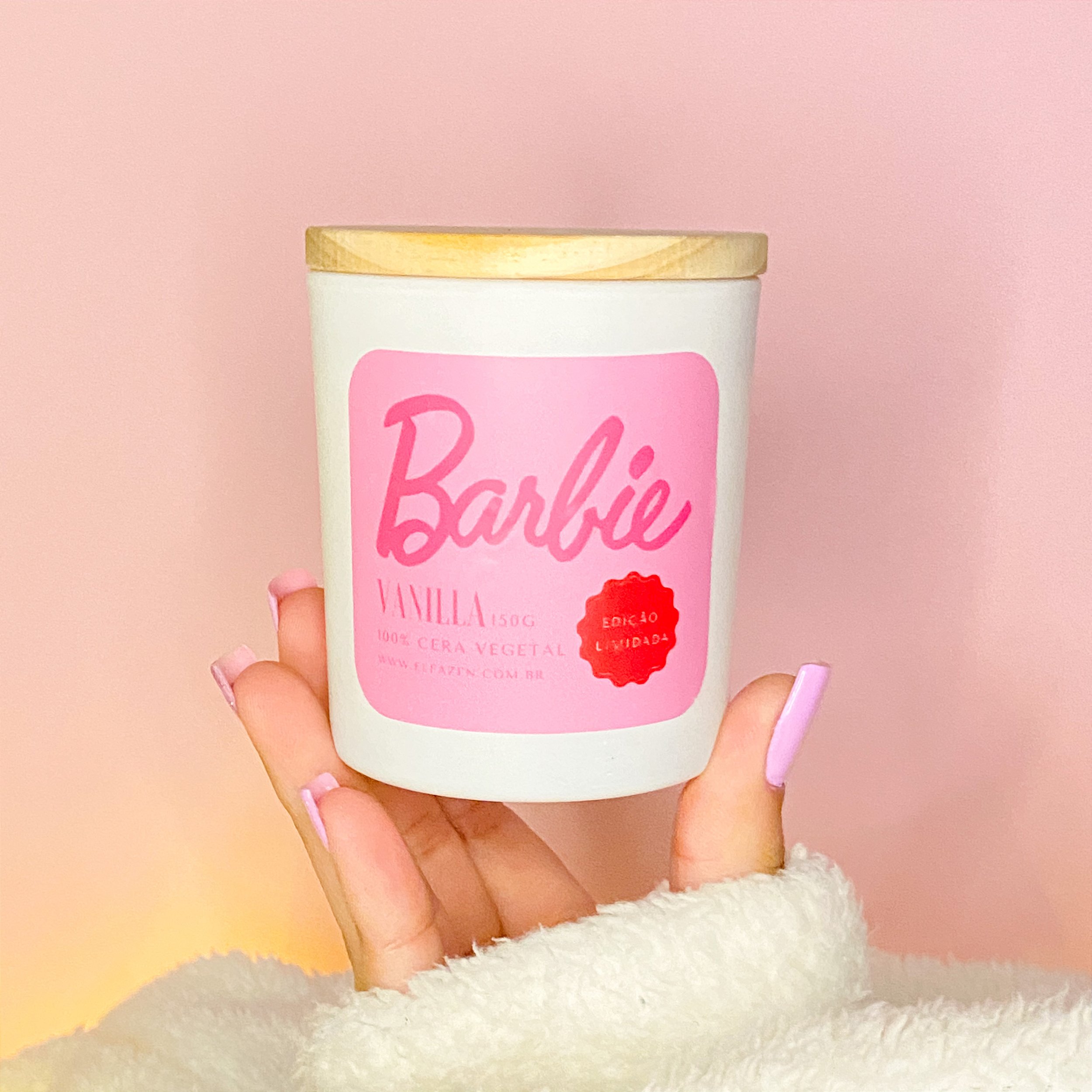 Kit 3 Velas Barbie - Caramelo, Morango, Vanilla - 150g - Cera Vegetal ...