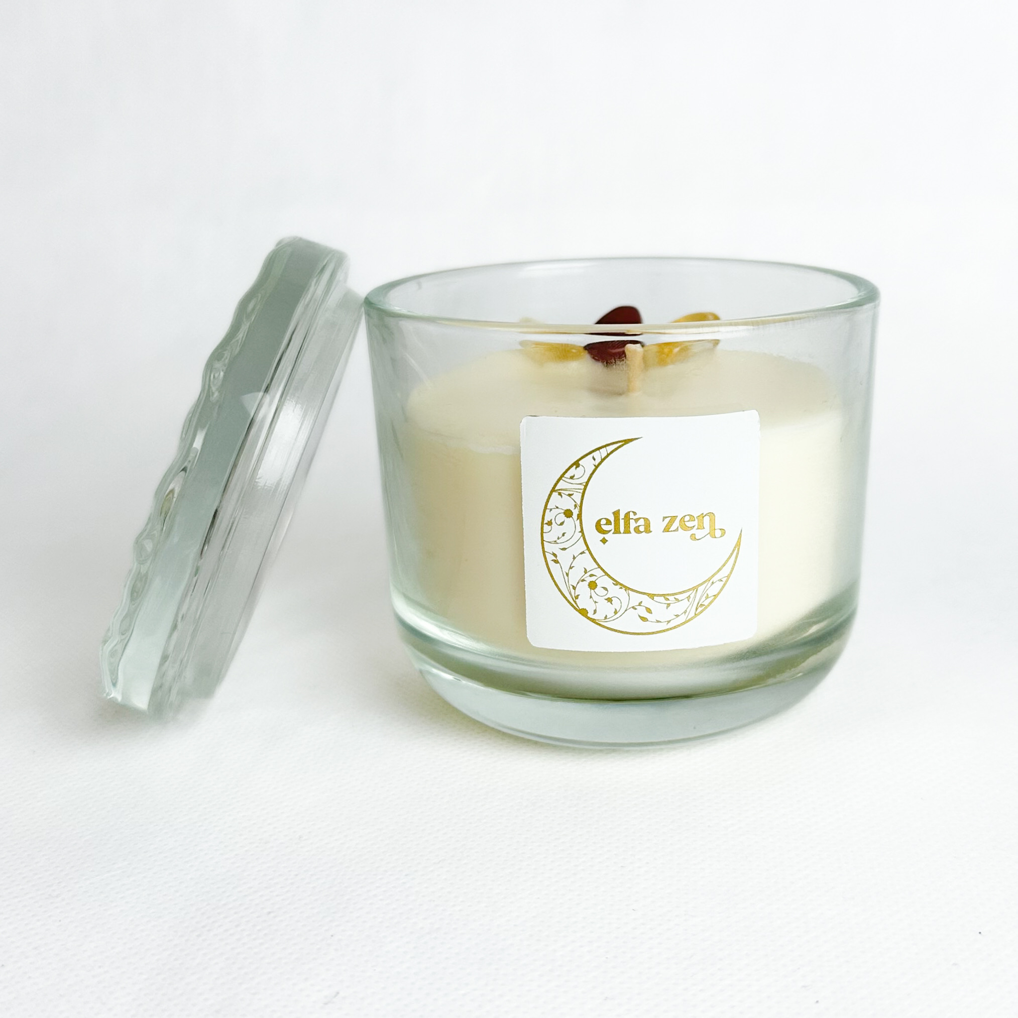 Vela Aromática Maçã e Canela 200g - 100% Cera Vegetal - Elfa Zen