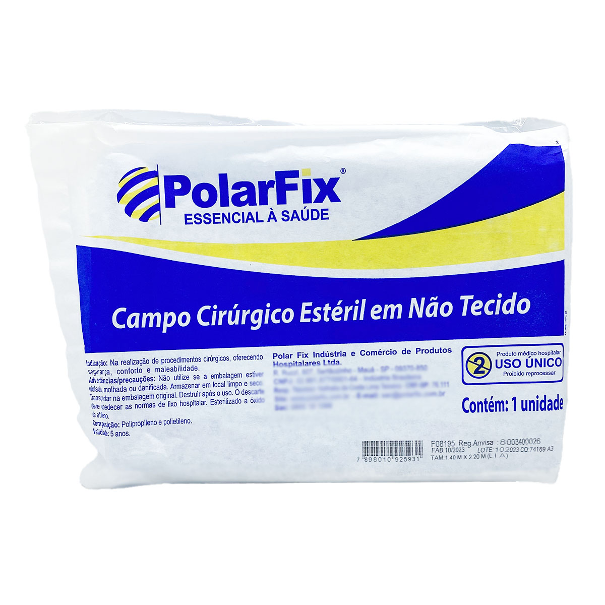 Campo Cirúrgico Estéril Não Tecido 140 x 220cm Polar Fix 2un - ACHealth