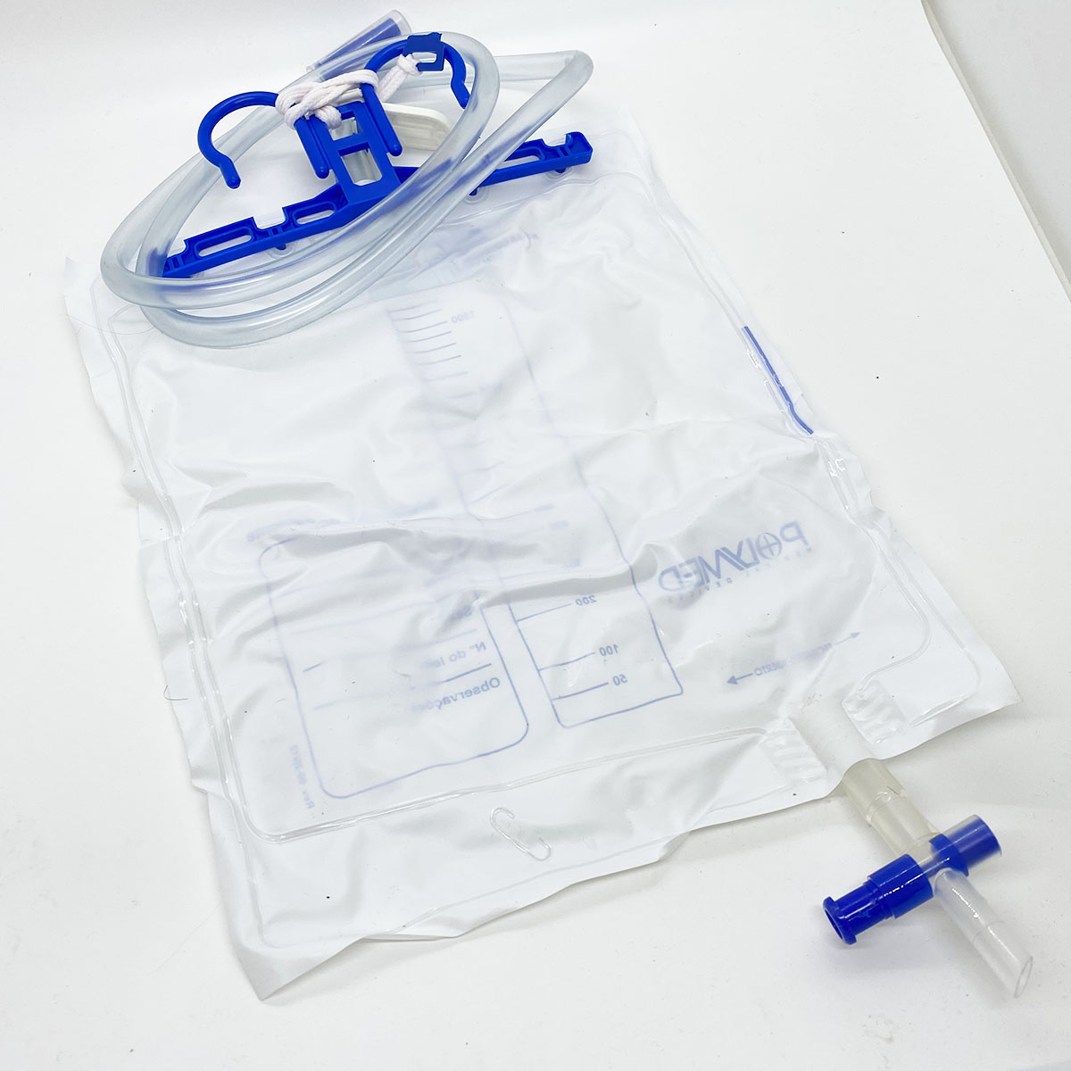 Coletor de Urina Sistema Fechado 2000ml c/ Válvula Poly Uro 5 unidades - ACHealth