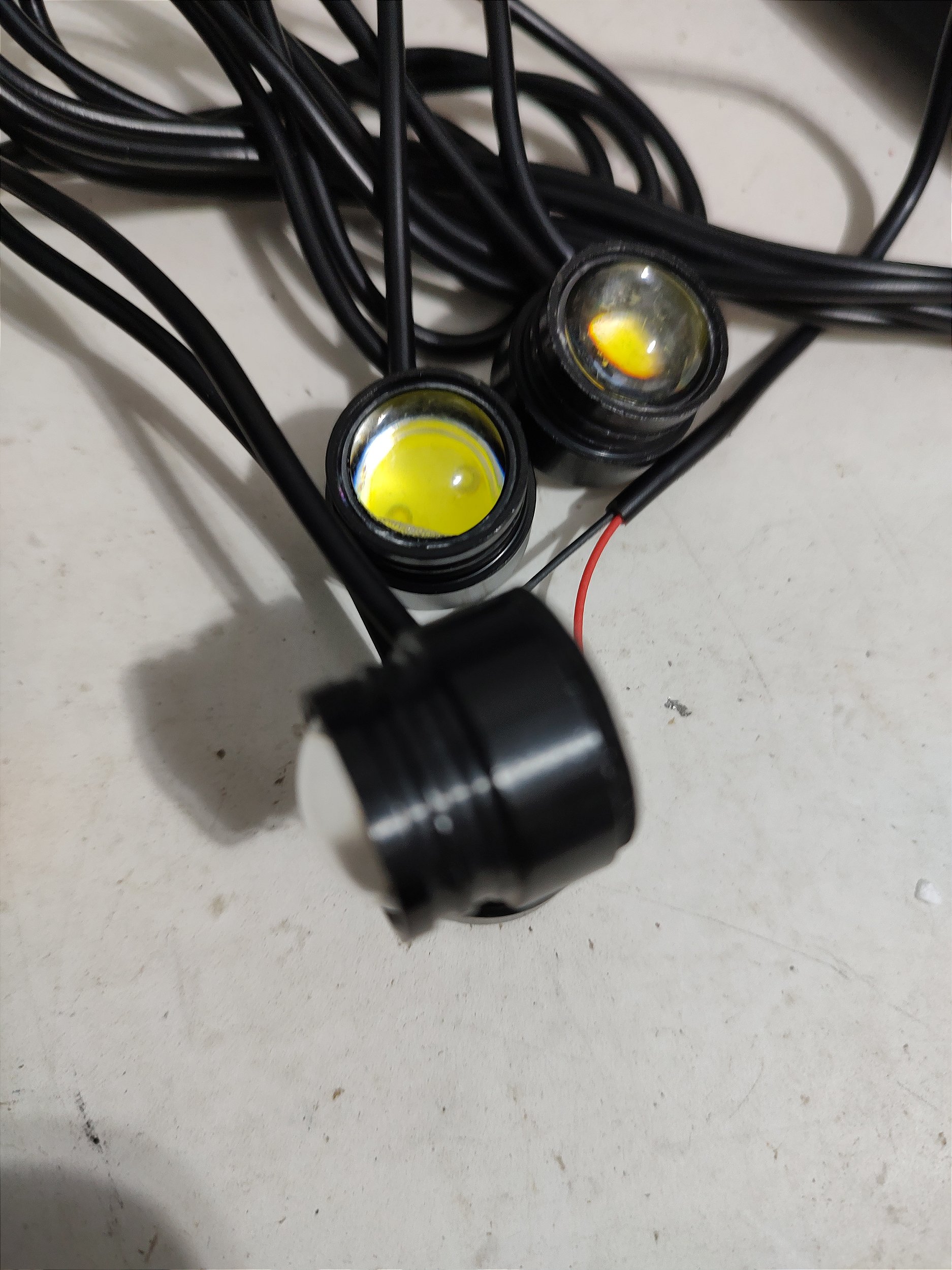 Kit Strobo 4 LEDs branco para farol e lanterna, moto, carro, caminhão ...