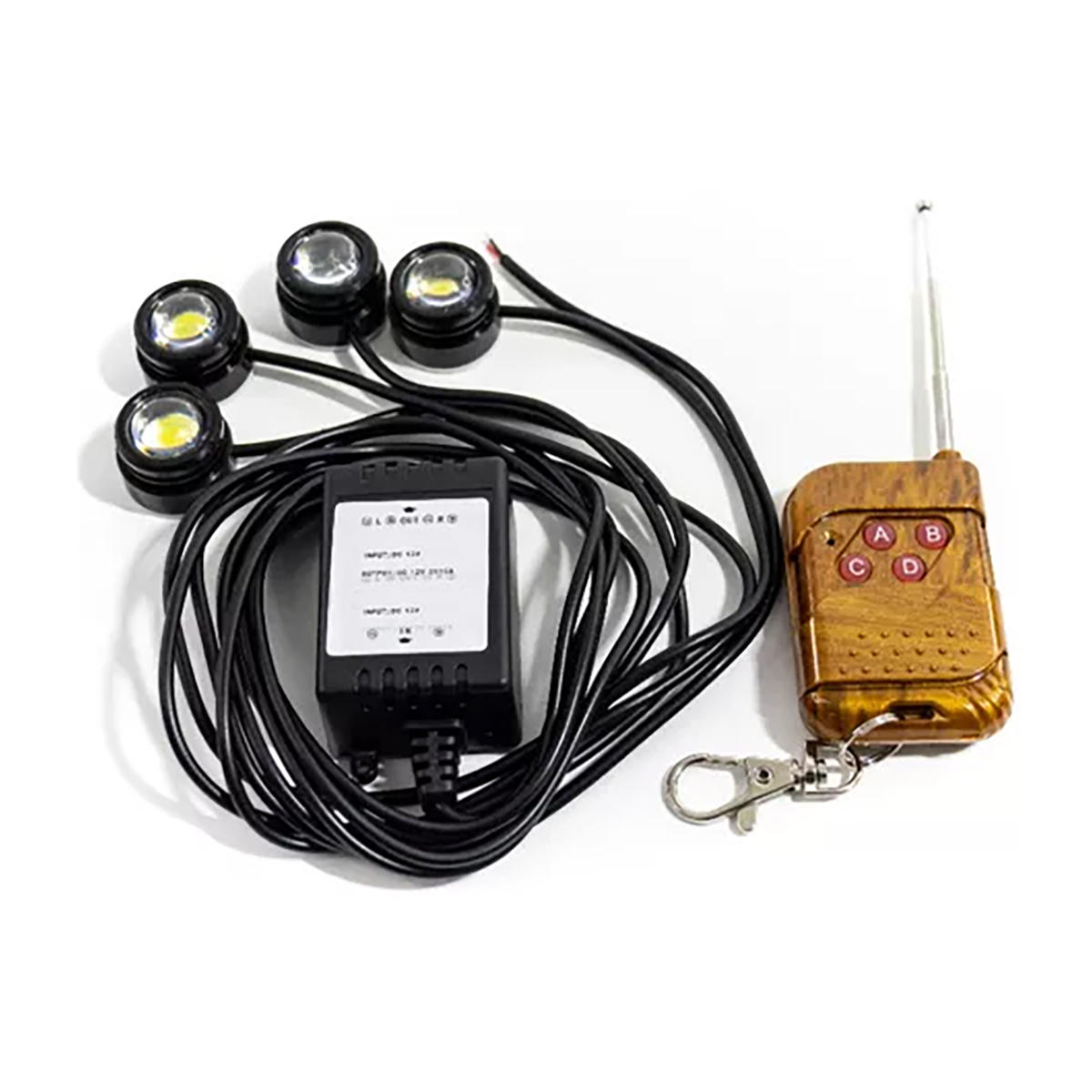 Kit Strobo 4 LEDs branco para farol e lanterna, moto, carro, caminhão ...