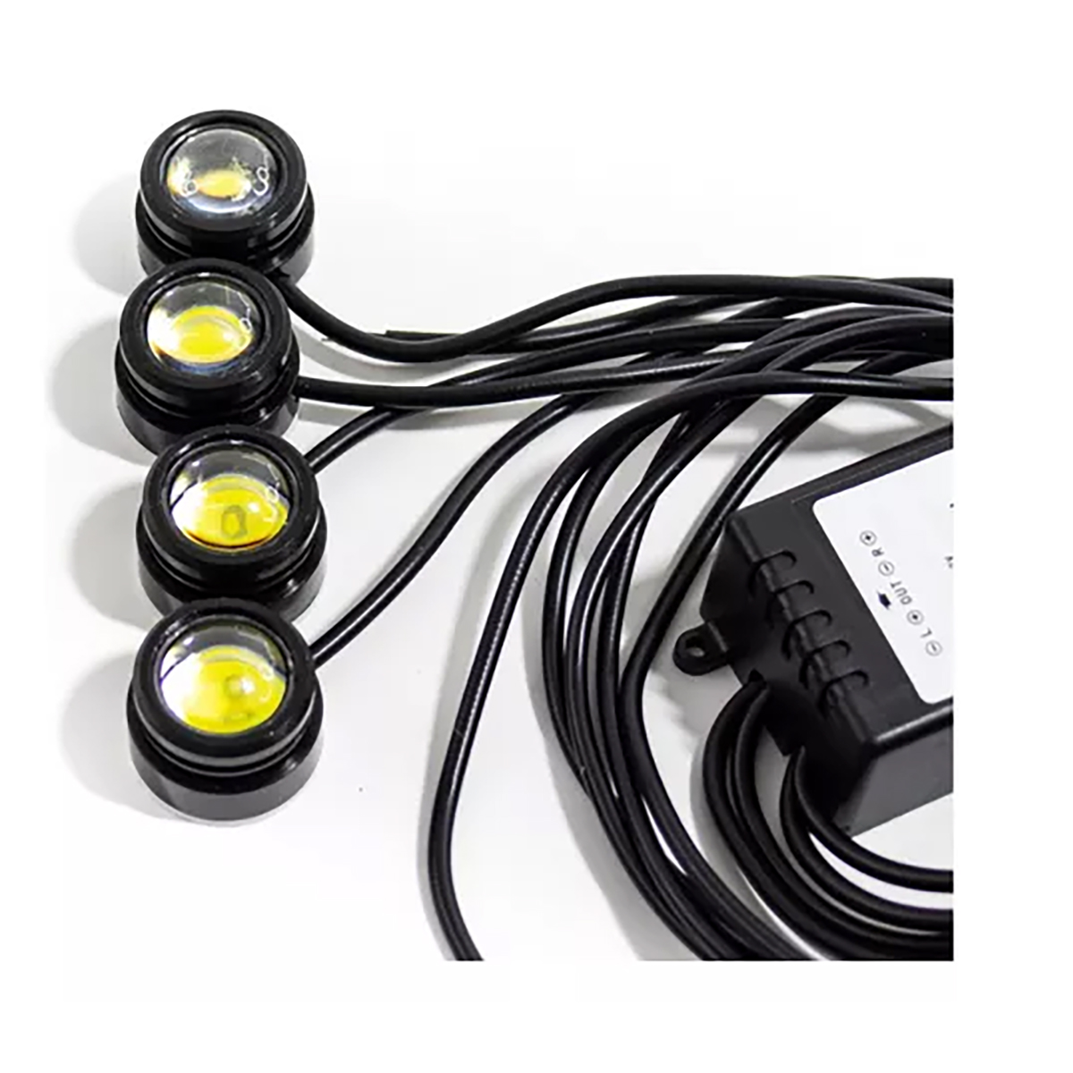 Kit Strobo 4 LEDs branco para farol e lanterna, moto, carro, caminhão ...