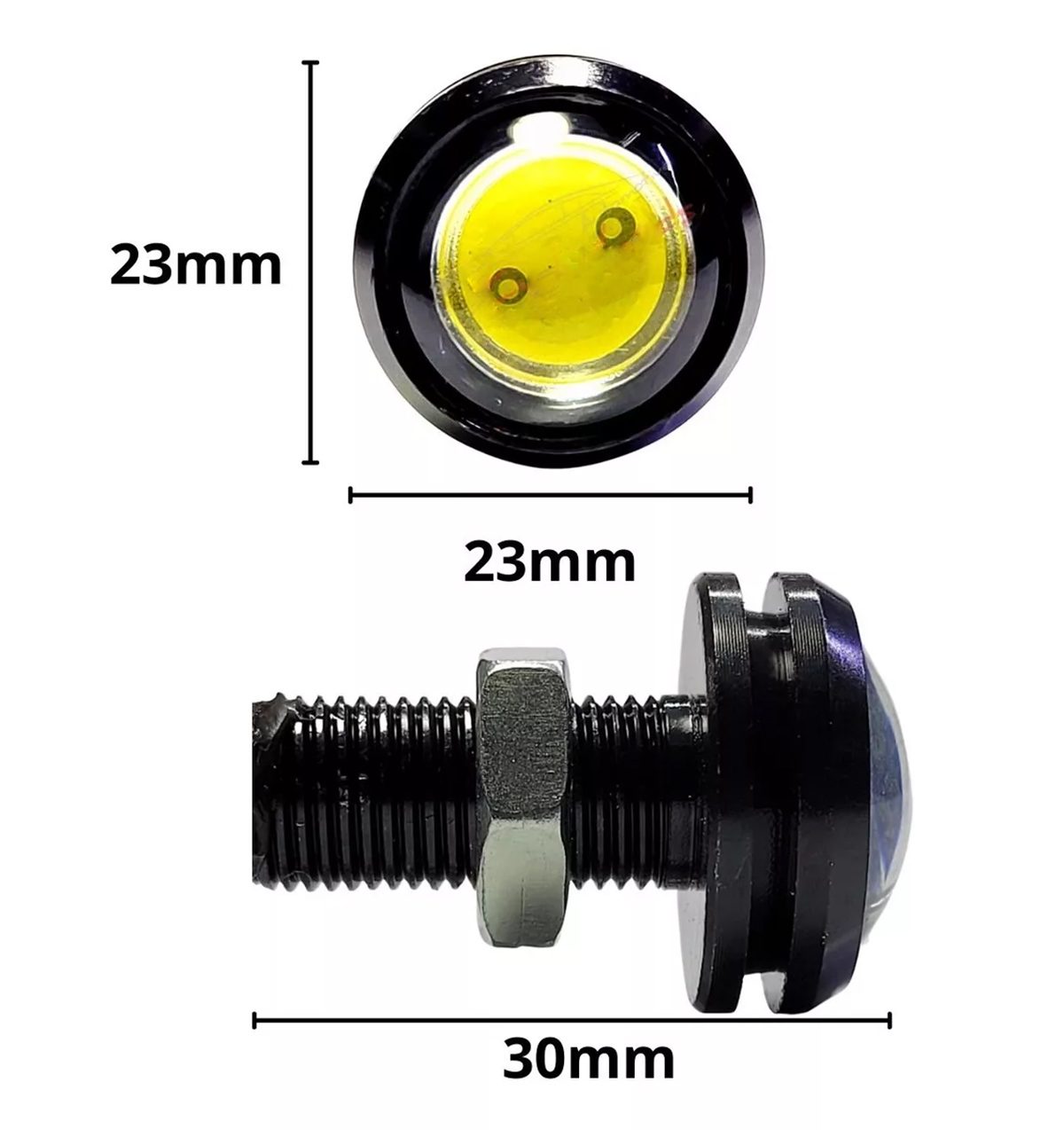 Strobo Led branco automotivo moto carro 2 leds com lente - Strobos ...