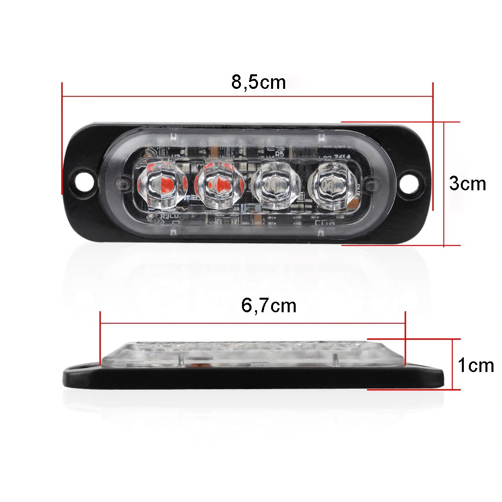 Kit Strobo Vermelho Para Viaturas Ambulancia Policia Bombeiros ...