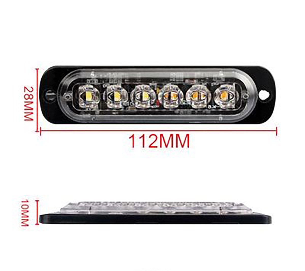 Strobo 6 Leds Amarelo Ambar branco Controle Integrado De Pisca ...