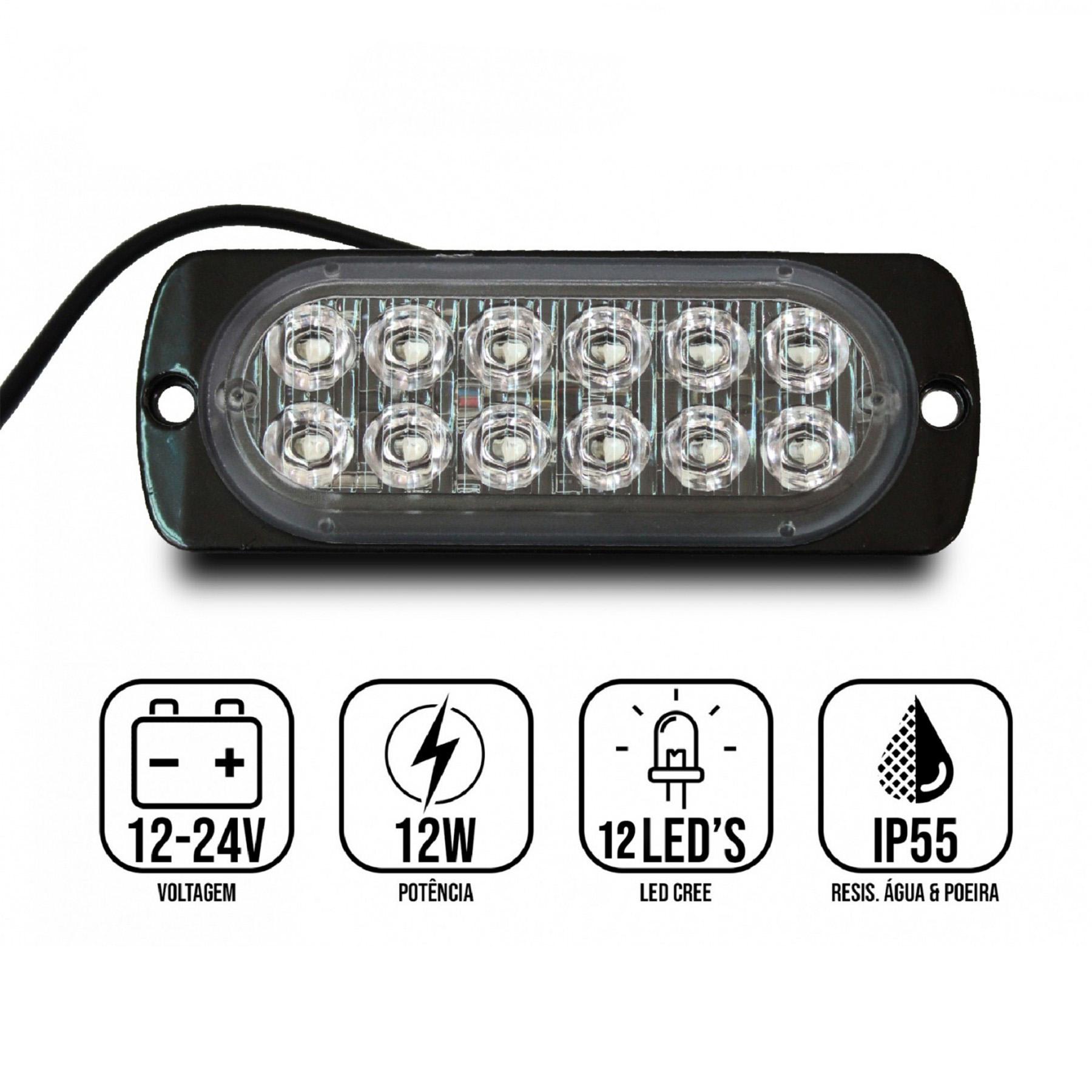 Kit Strobo Automotivo 12 Leds caminhão máquinas empilhadeira - Strobos ...