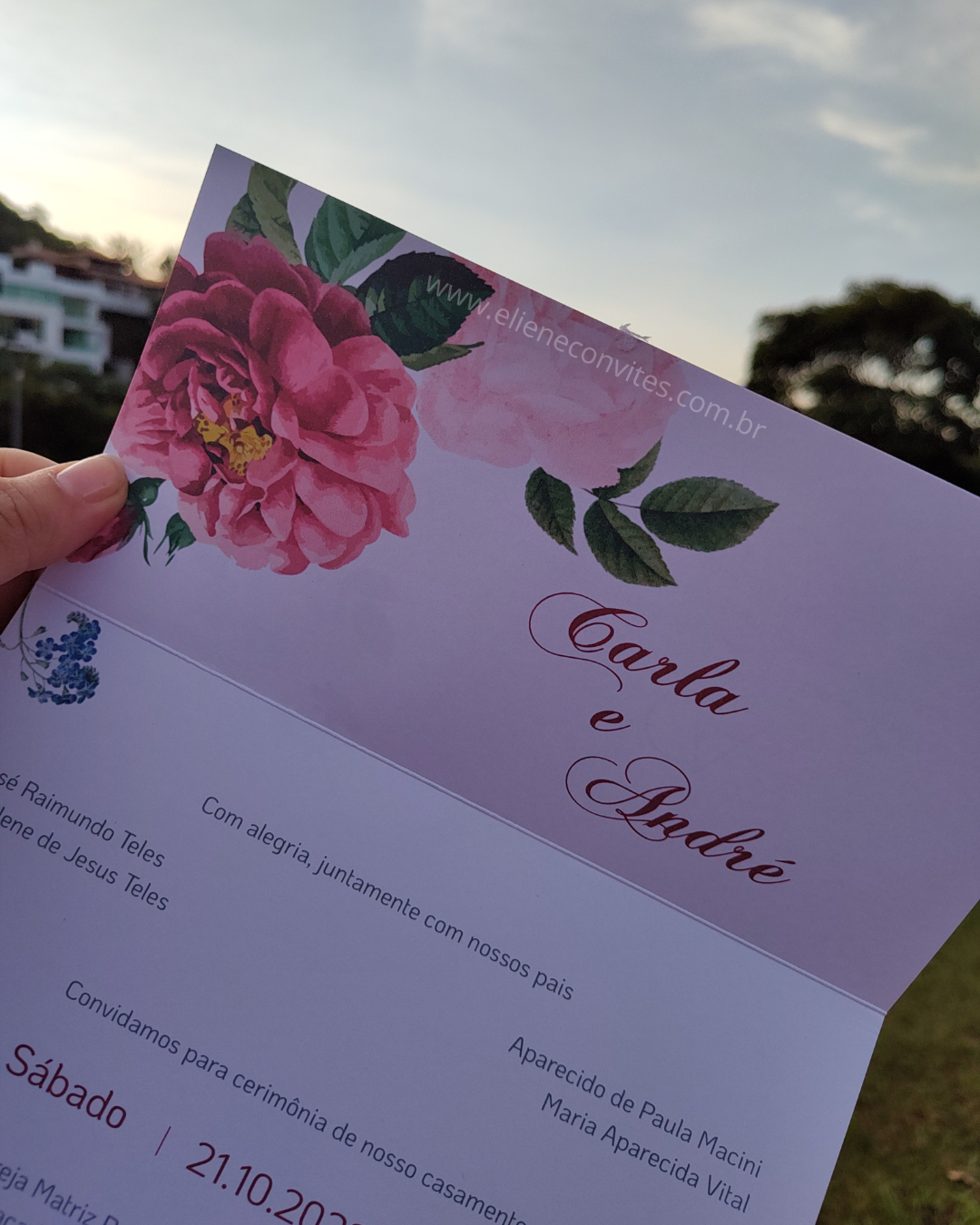 Convite De Casamento Marsala Convites Personalizados
