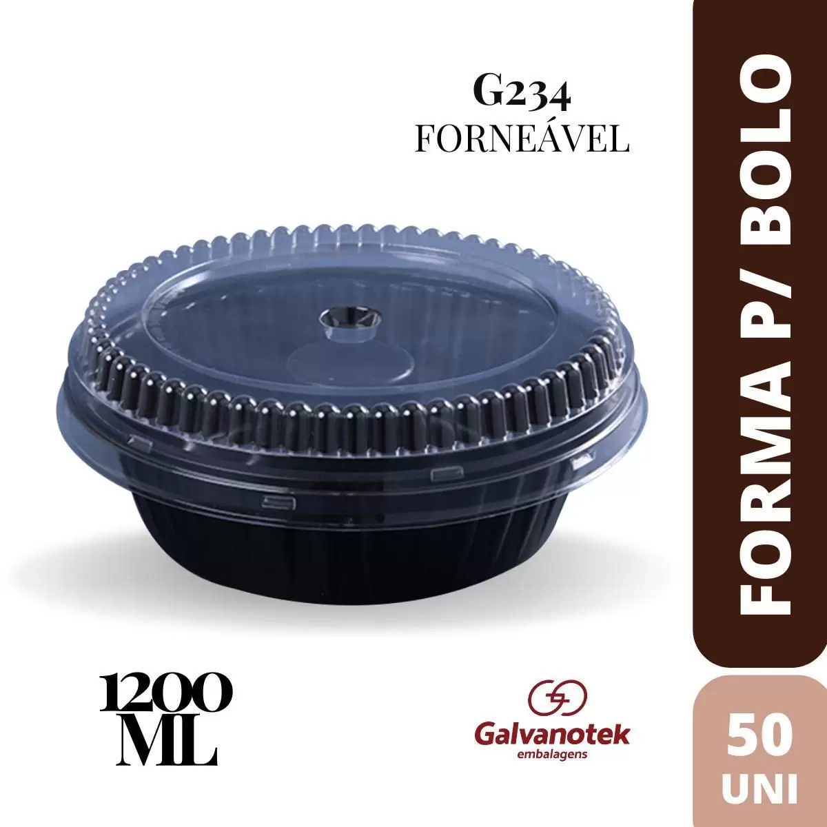 G 234 FORMA DE BOLO PRETA C/50 UND - Ângulo Embalagens