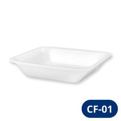 BANDEJA ISOPOPOR CF01 BRANCA C/100 COPOPLAST - Ângulo Embalagens