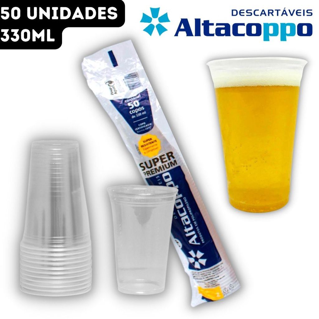 COPO 330ML TRANSPARENTE PP C/50 UND - Ângulo Embalagens