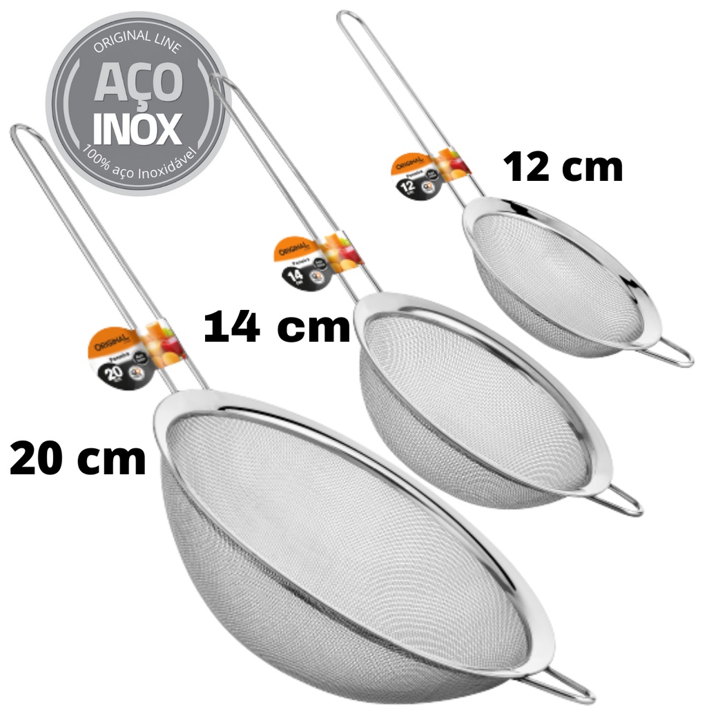PENEIRA INOX 14CM ORIGINAL - Ângulo Embalagens