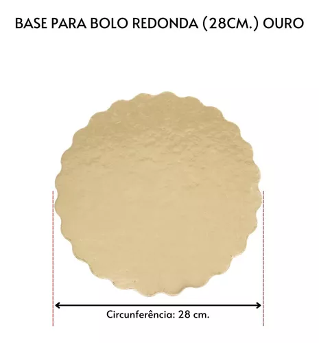 CAKE BOARD OURO REDONDO 280MM UNIDADE - Ângulo Embalagens