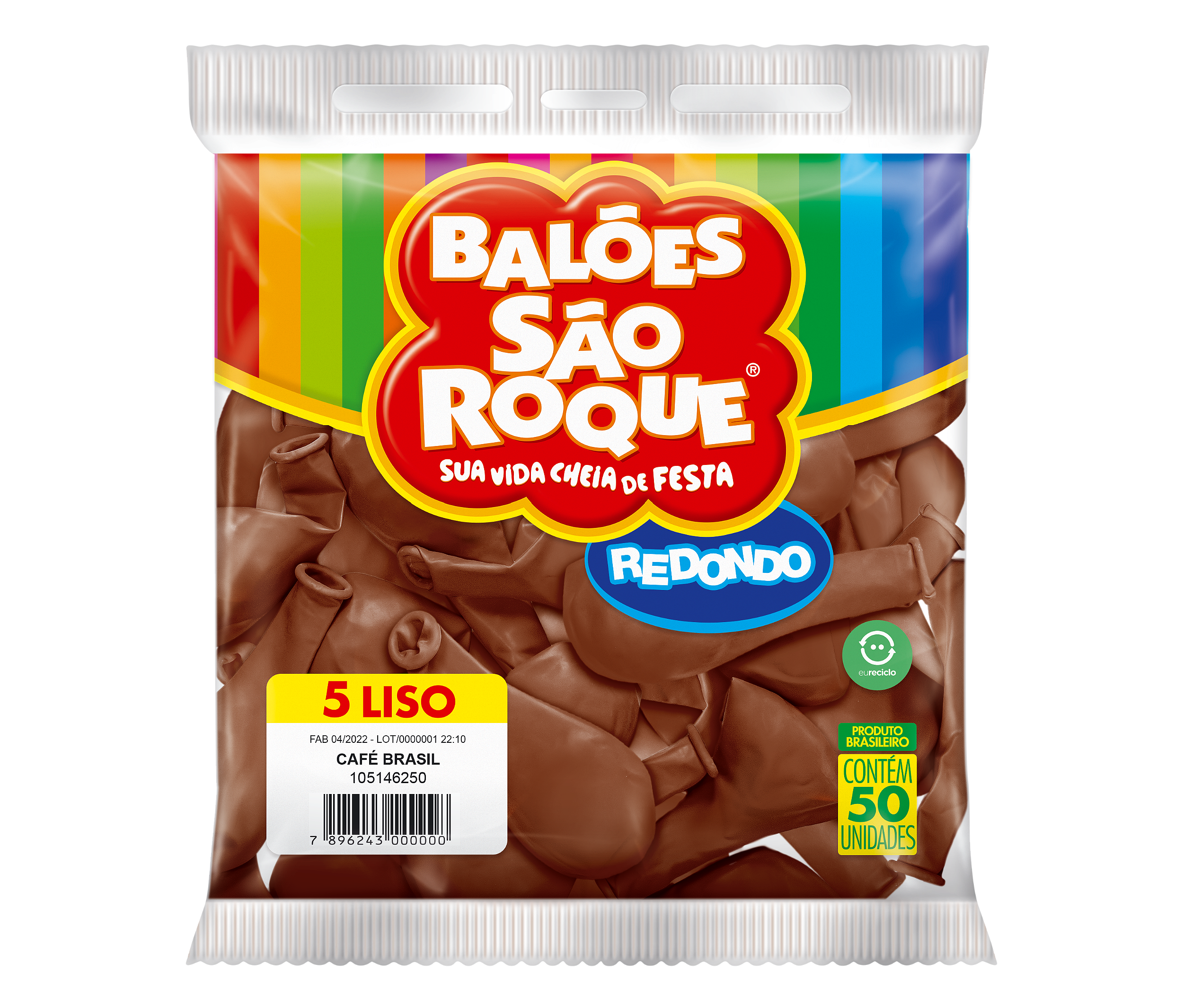 BALAO LISO 5 REDONDO CAFE BRASIL C/50 UND - Ângulo Embalagens
