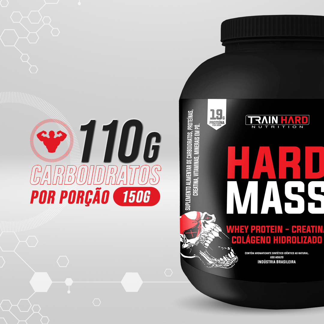Hard Mass 3kg Hipercalórico Ganho de Massa e Peso Train Hard Nutrition ...