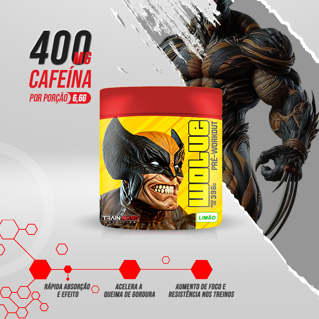 Wolve 396g Pré-Treino Train Hard Nutrition | Energia, Foco e Pump ...