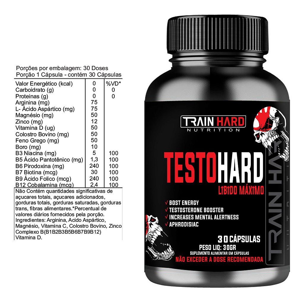 Testo Hard Libido Máximo - Train Hard Nutrition - Train Hard Nutrition ...