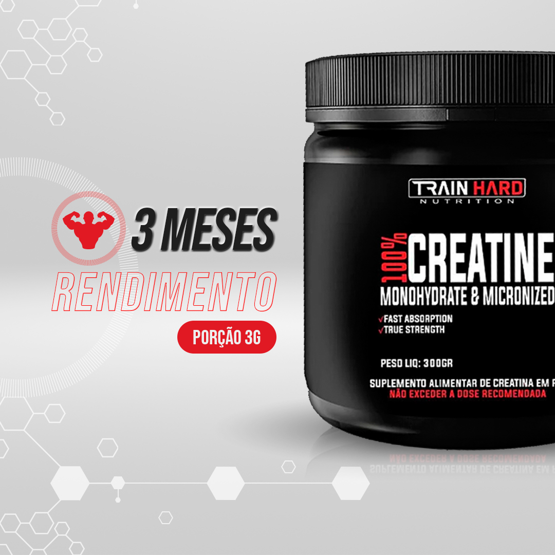 Creatina 100% Pura + ZMA Train Hard | Combo Força, Volume e Testo ...