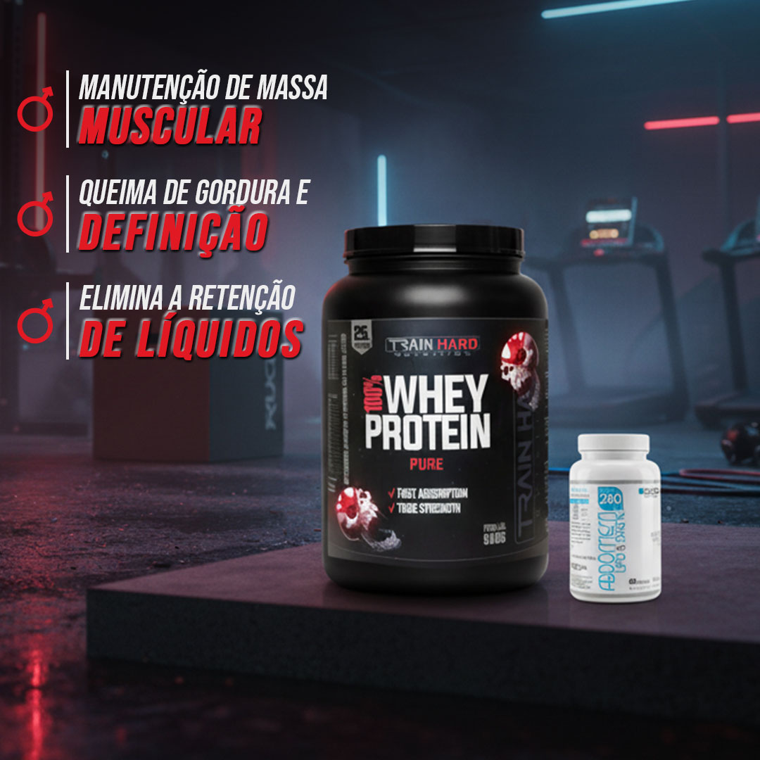 Whey Protein Train Hard + Lipo & Drene Termogênico Medical Nutrition - Train Hard Nutrition ...
