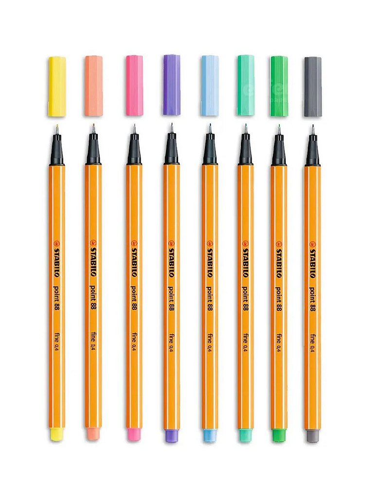 Caneta Hidrográfica Point 88 Pastel Color 8 Cores STABILO - Tema NClean ...