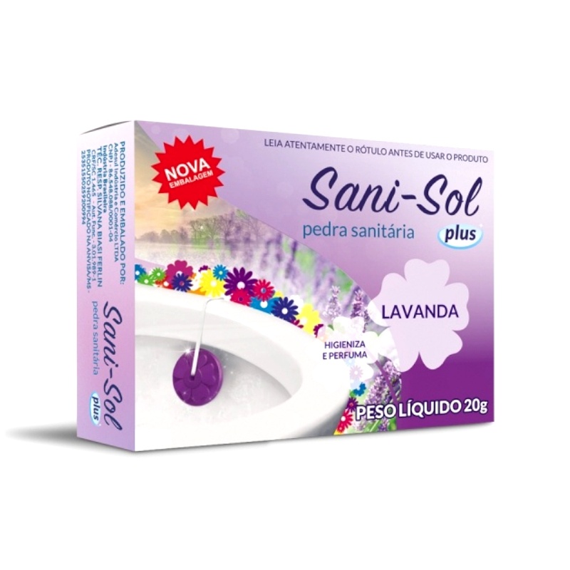 Pedra Sanitária Lavanda 20g Sani Sol - PraCasa Lorenzet