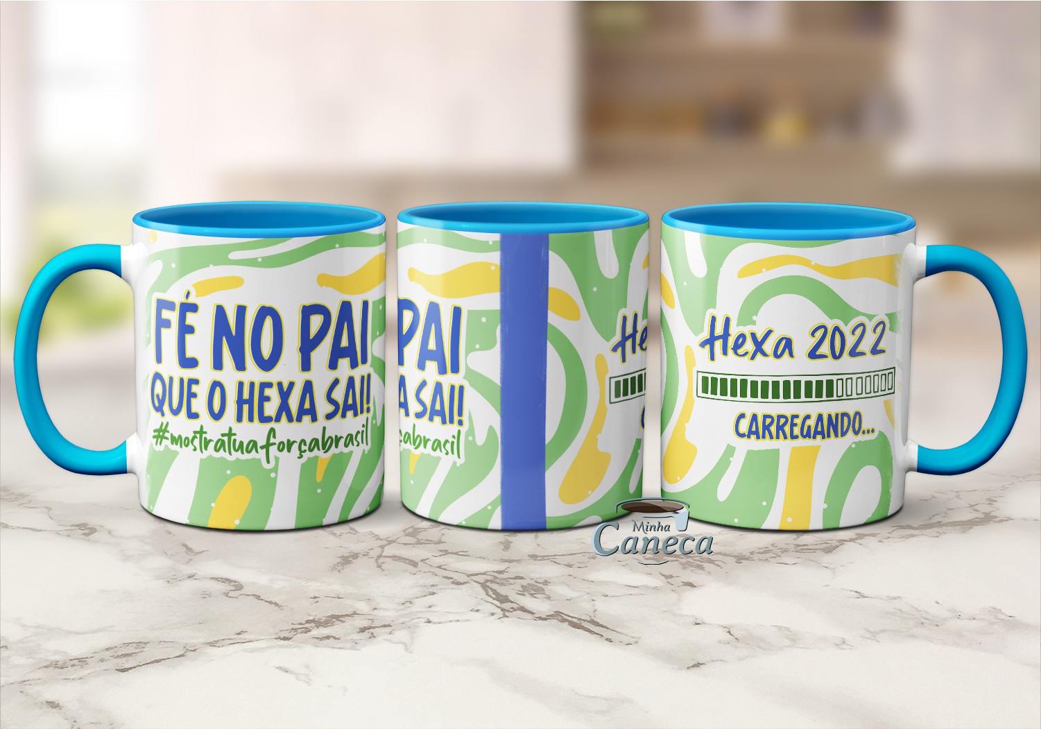Caneca Fé No Pai Que O Hexa Sai! Mostra Tua Forção Brasil - Minha Caneca