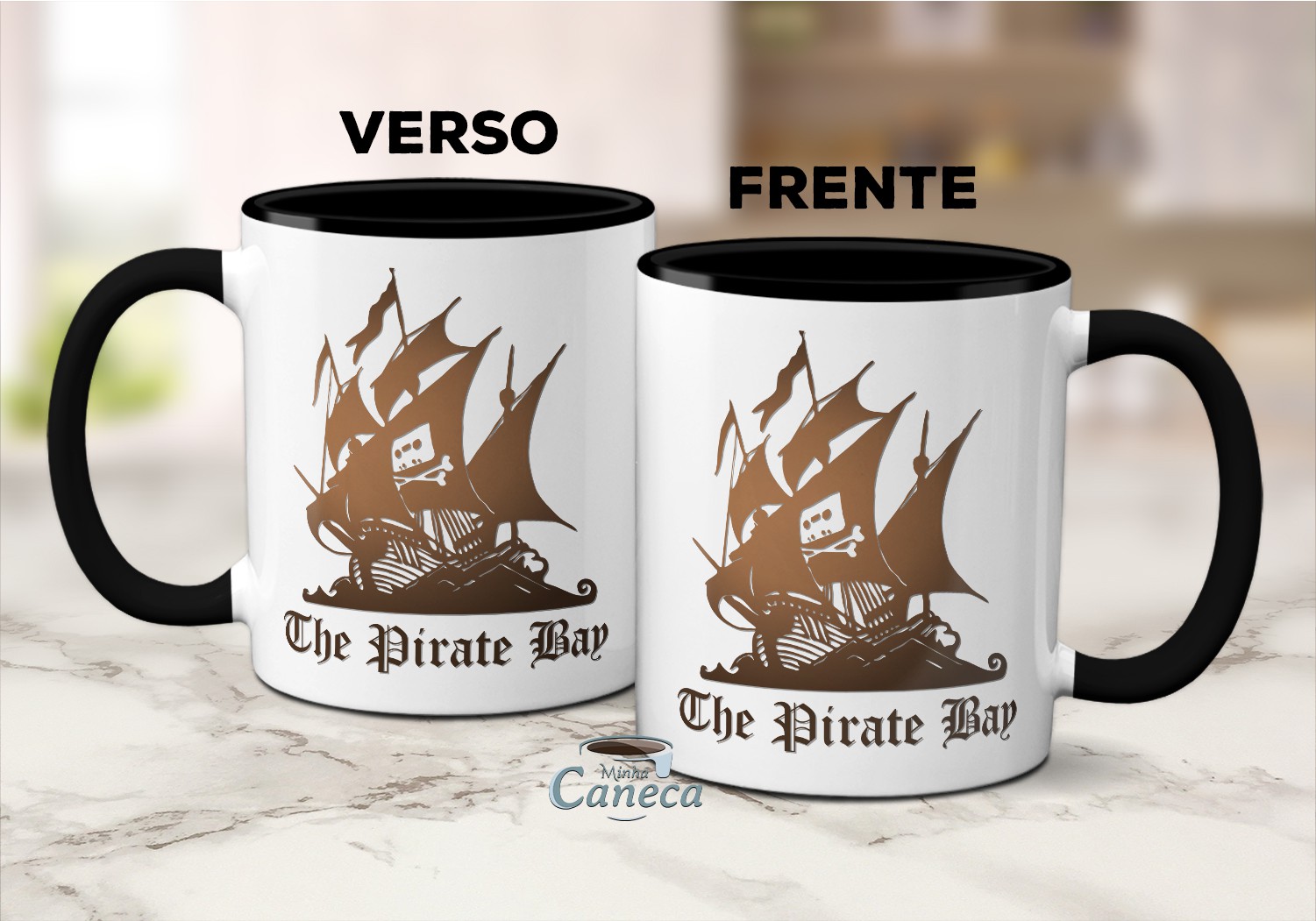 Caneca The Pirate Bay Logo Oficial Presente Geek Torrent - Minha Caneca