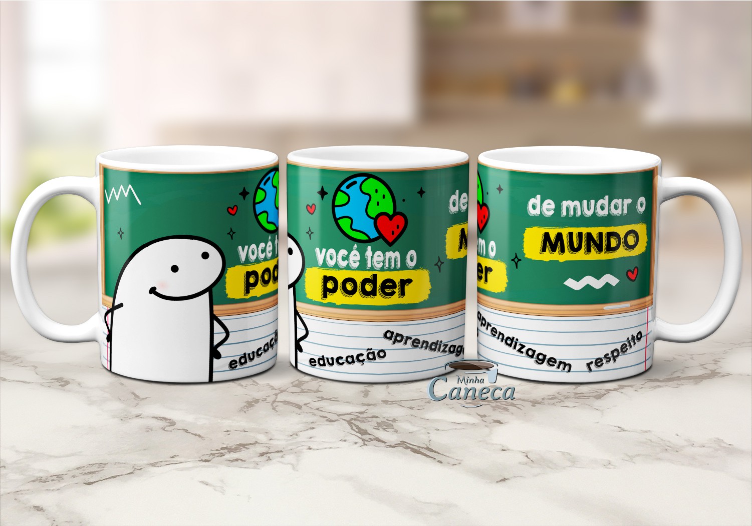 Caneca Presente Professor Tem Poder De Mudar O Mundo Flork - Minha Caneca