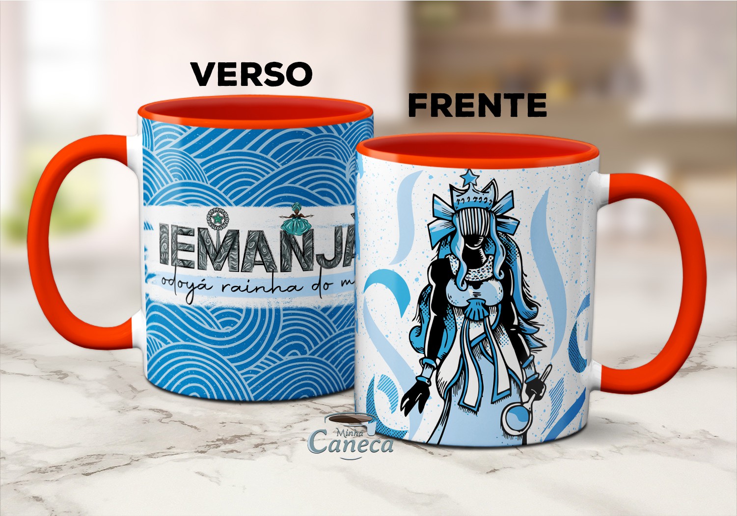 Caneca Iemanjá Odoyá Rainha Do Mar Yéyé Omó Ejá Orixá - Minha Caneca