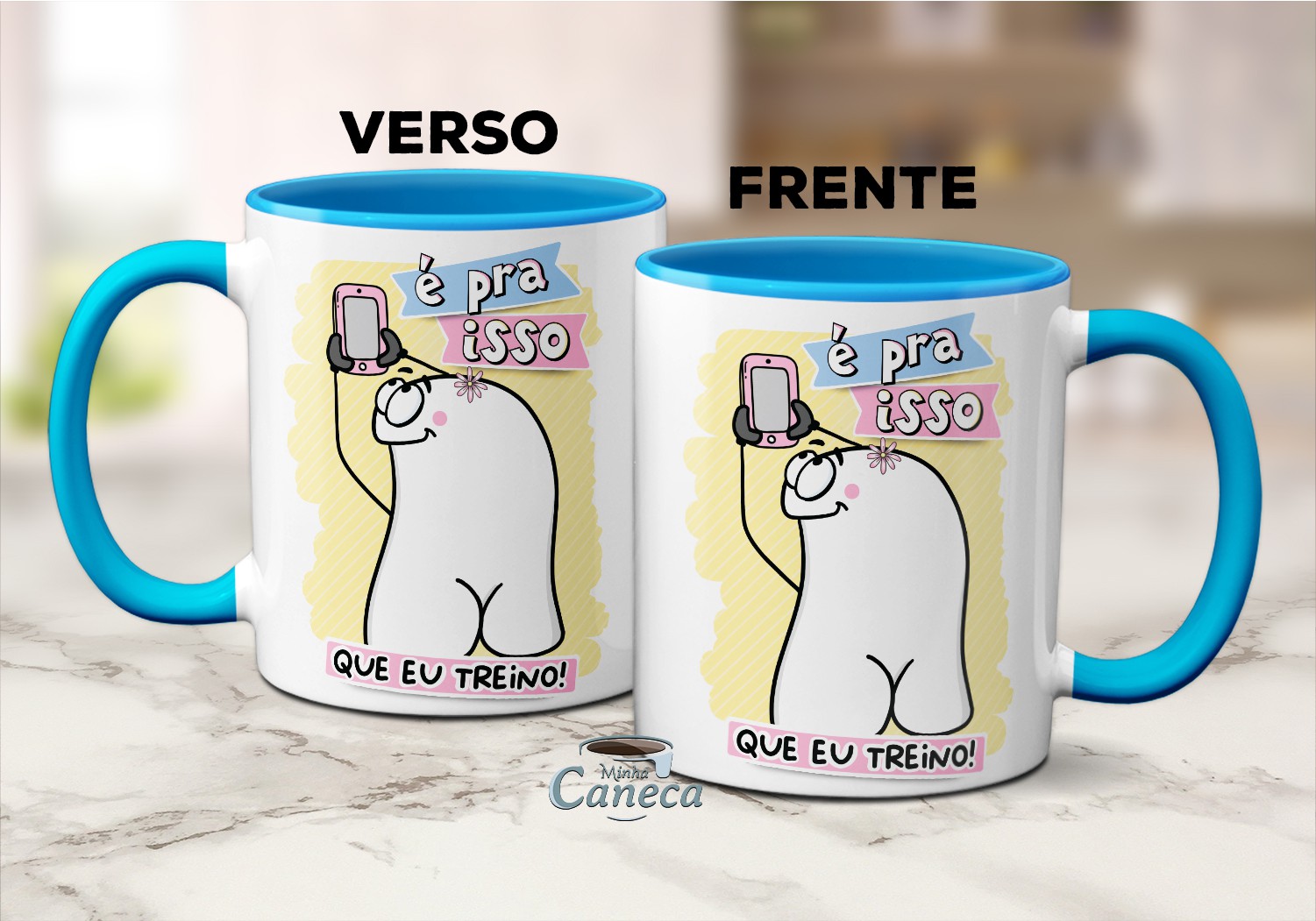 Caneca Flork Meme Foto Glúteos É Pra Isso Que Eu Treino - Minha Caneca
