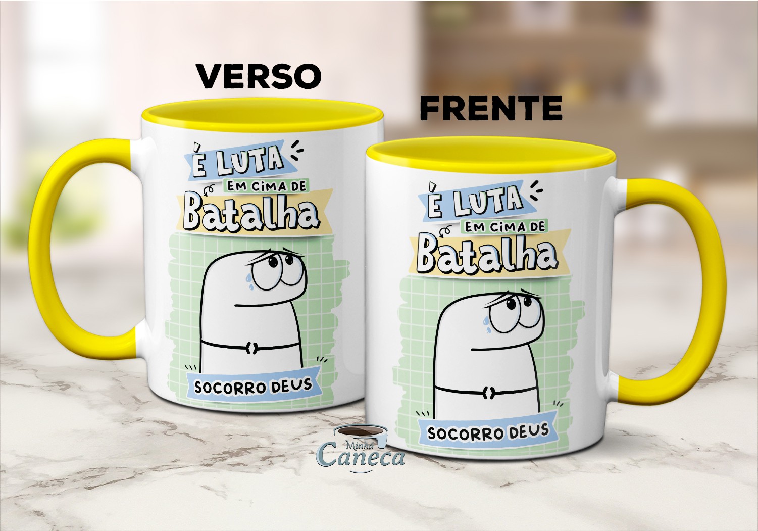 Caneca Flork Meme É Luta Em Cima De Batalha Socorro Deus - Minha Caneca