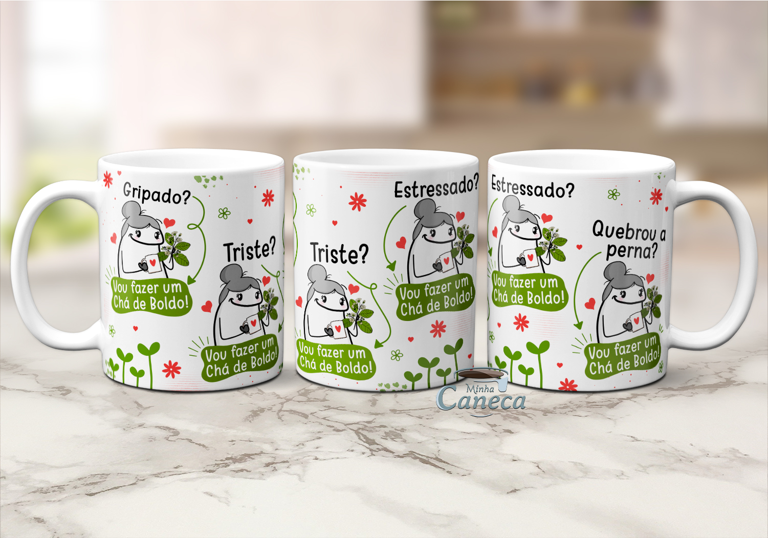 Caneca Dia Dos Avós Chá De Boldo Da Vovó Cura Tudo! Presente - Minha Caneca