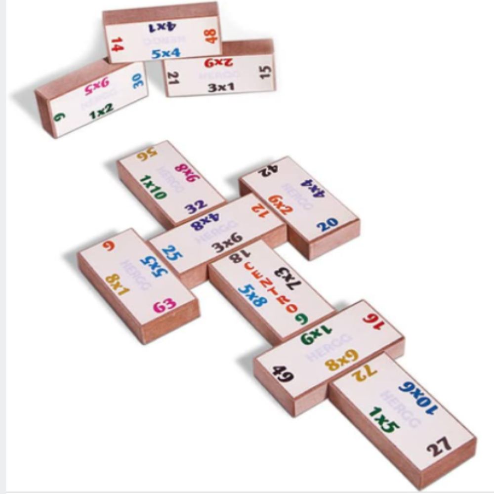 Dominó Tabuada - Hergg - Jogo Educativo - Pingu Brinquedos