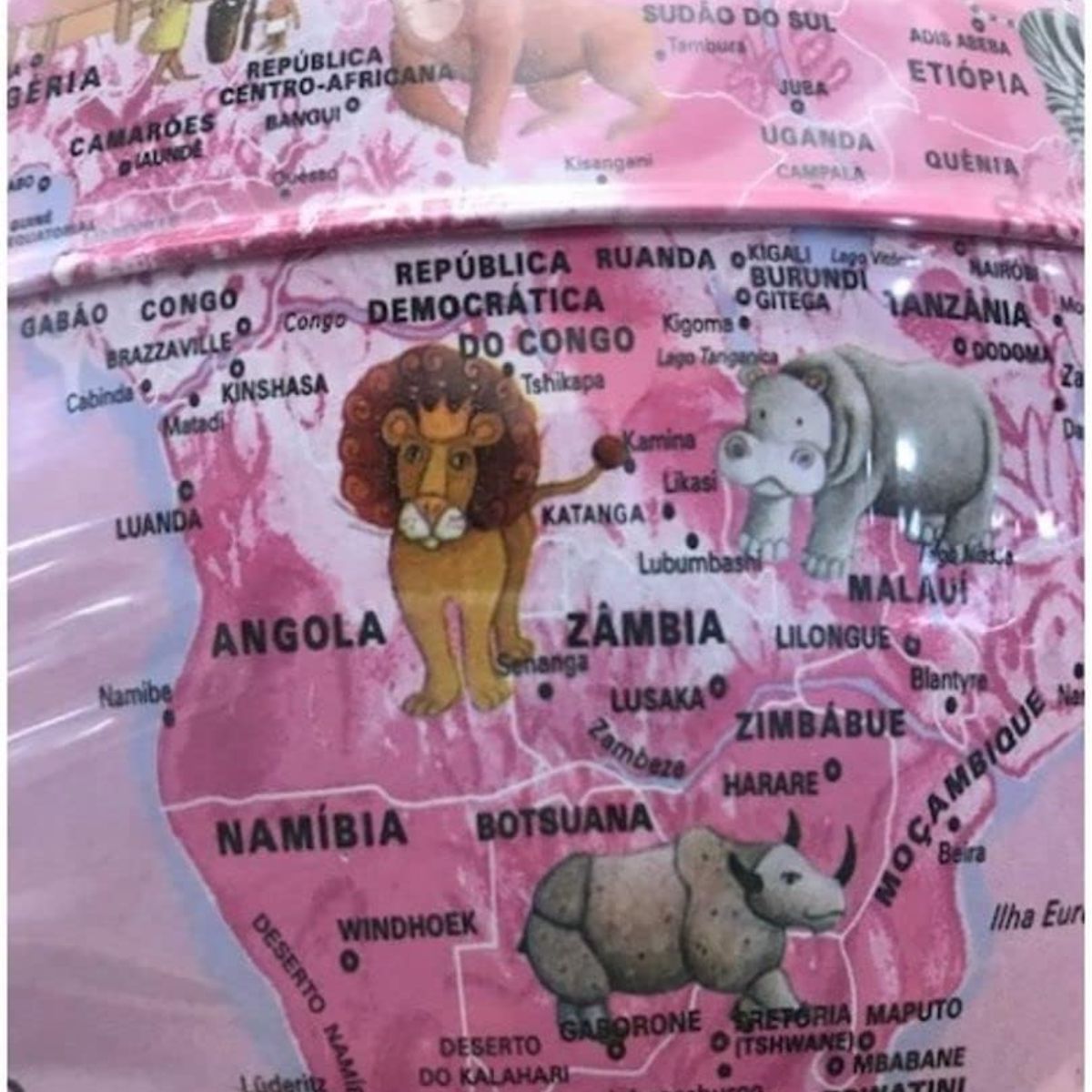 GLOBO 16CM GIACOMINO PINK ZOO, PORTUGUS, CAIXA DISPLAY - Pingu Brinquedos