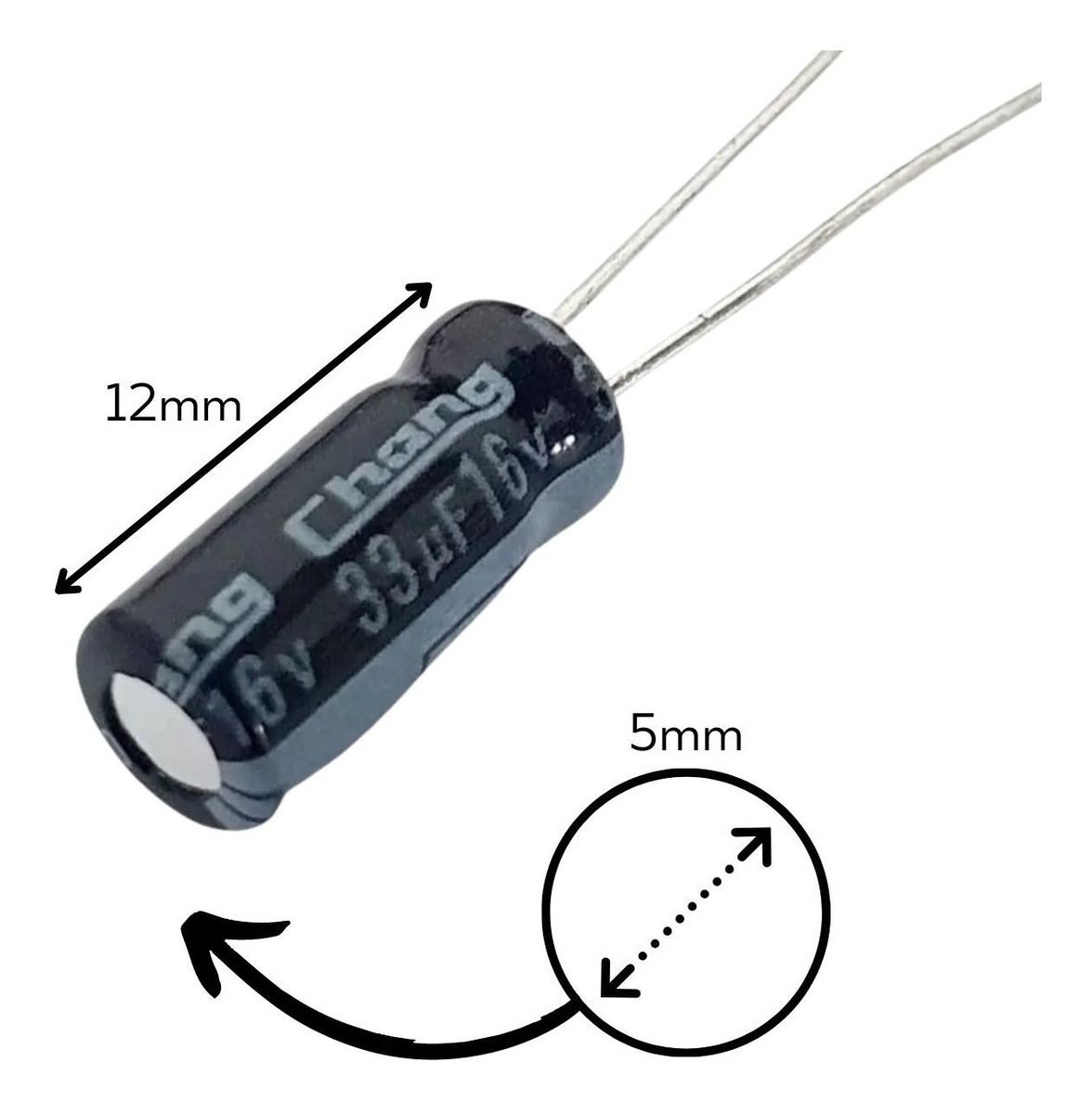 Capacitor Eletrolítico 33uF / 16V - 10 Peças - Smartcomp seu fornecedor ...