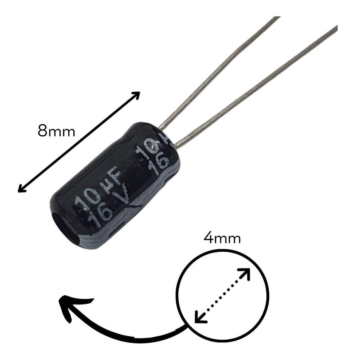 Capacitor Eletrolítico 10uF / 16V - 10 Peças - Smartcomp seu fornecedor ...