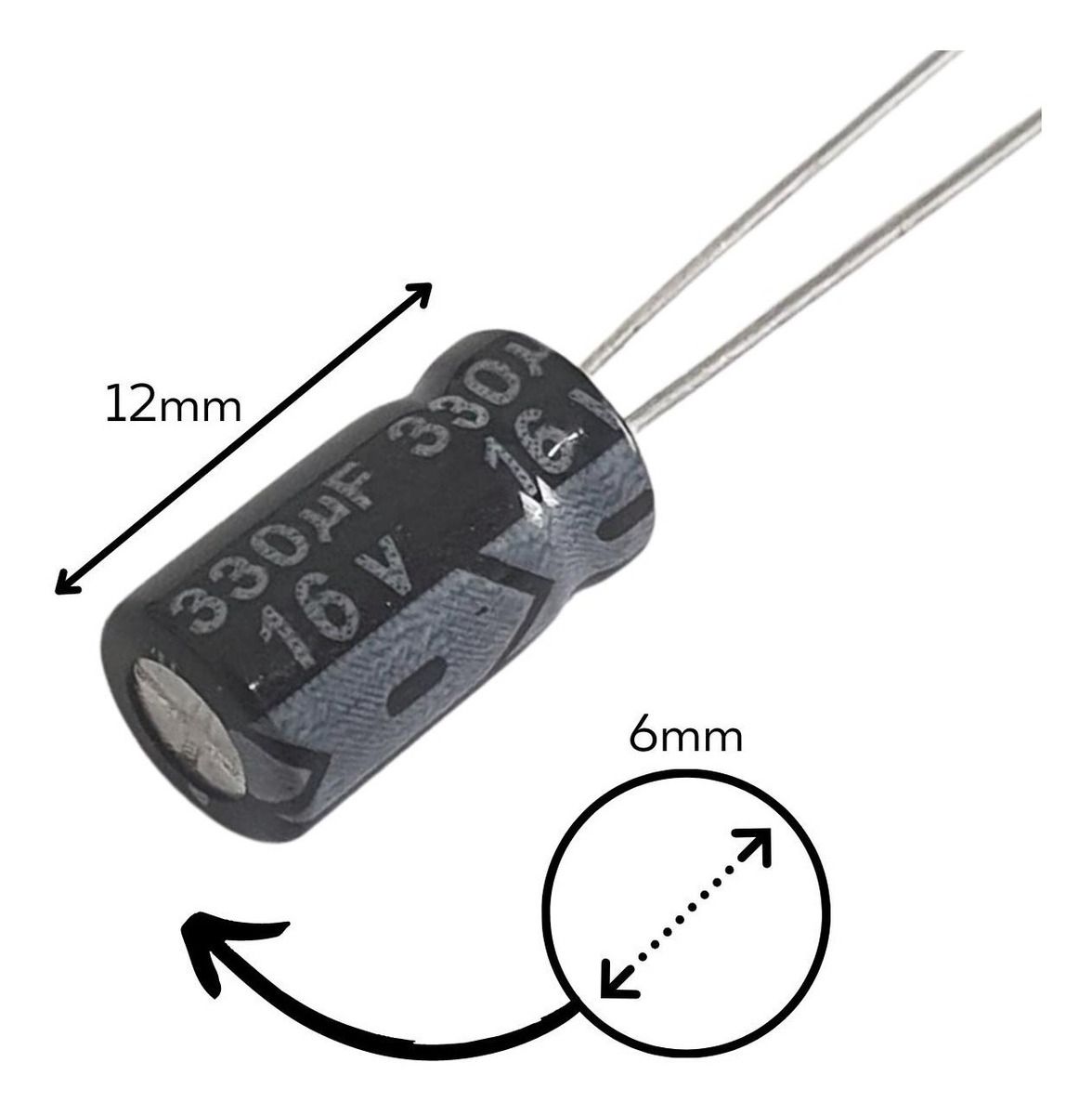 Capacitor Eletrolítico 330uF / 16V - 10 Peças - Smartcomp seu ...
