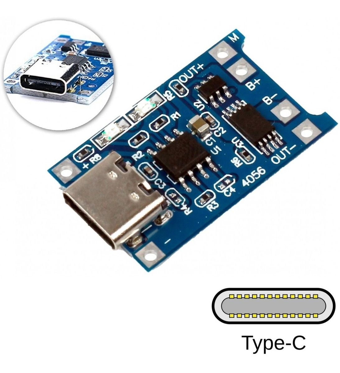Módulo Carregador Bateria Litio Tp4056 Usb Tipo C - Smartcomp seu fornecedor confiável ...