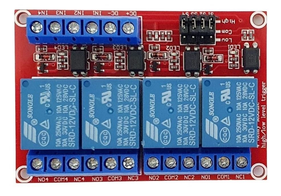 Módulo Rele 12V 10A 4 Canais Com Borne Kre - Smartcomp seu fornecedor ...