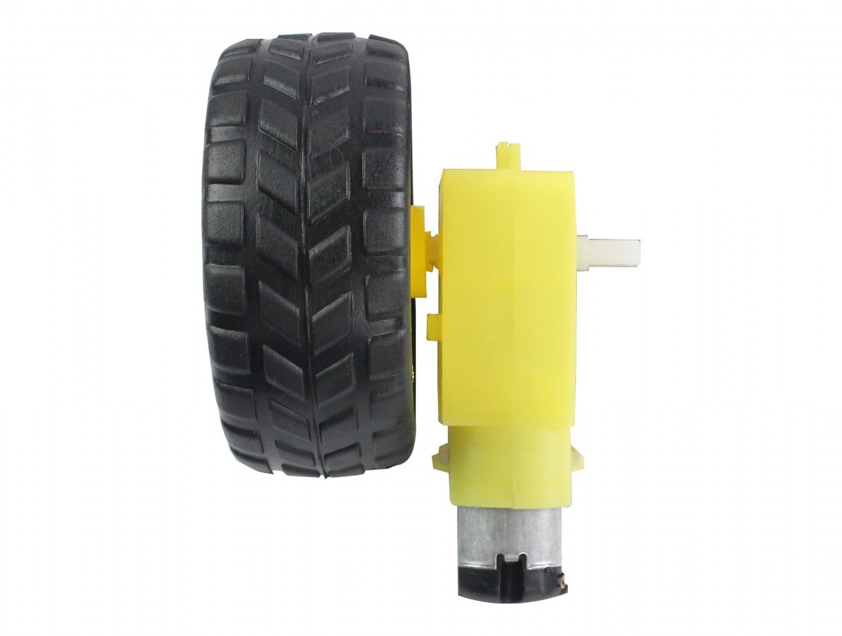 Kit Motor Dc 3-6v Com Caixa De Redução Eixo Duplo + Roda - Smartcomp ...