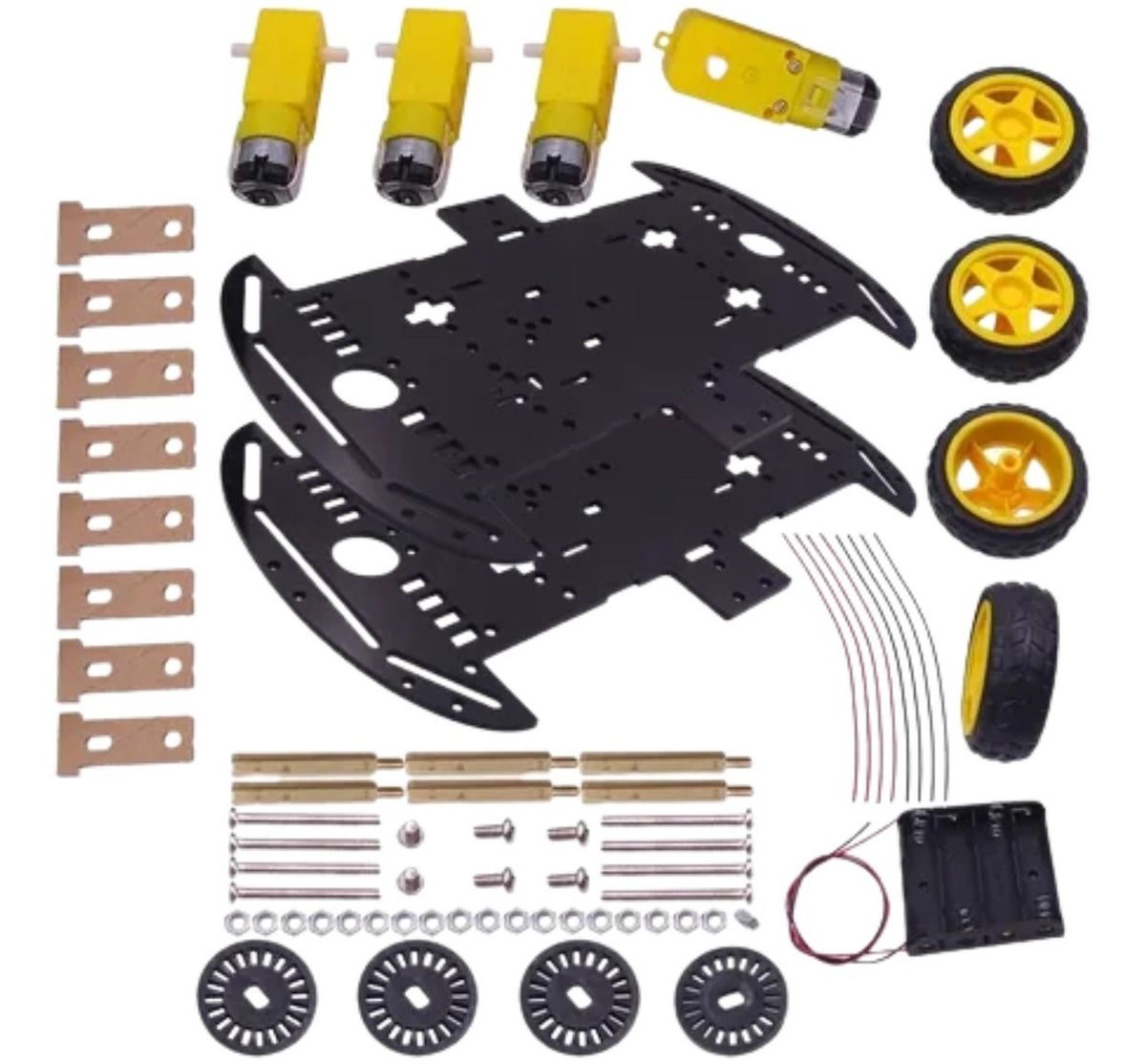 Kit Chassis 4Wd Robo Para Arduino - Preto - Smartcomp seu fornecedor ...