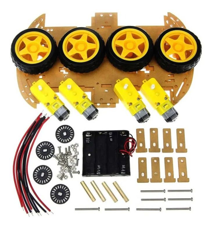 Kit Chassis 4Wd Robo Para Arduino - Preto - Smartcomp seu fornecedor ...
