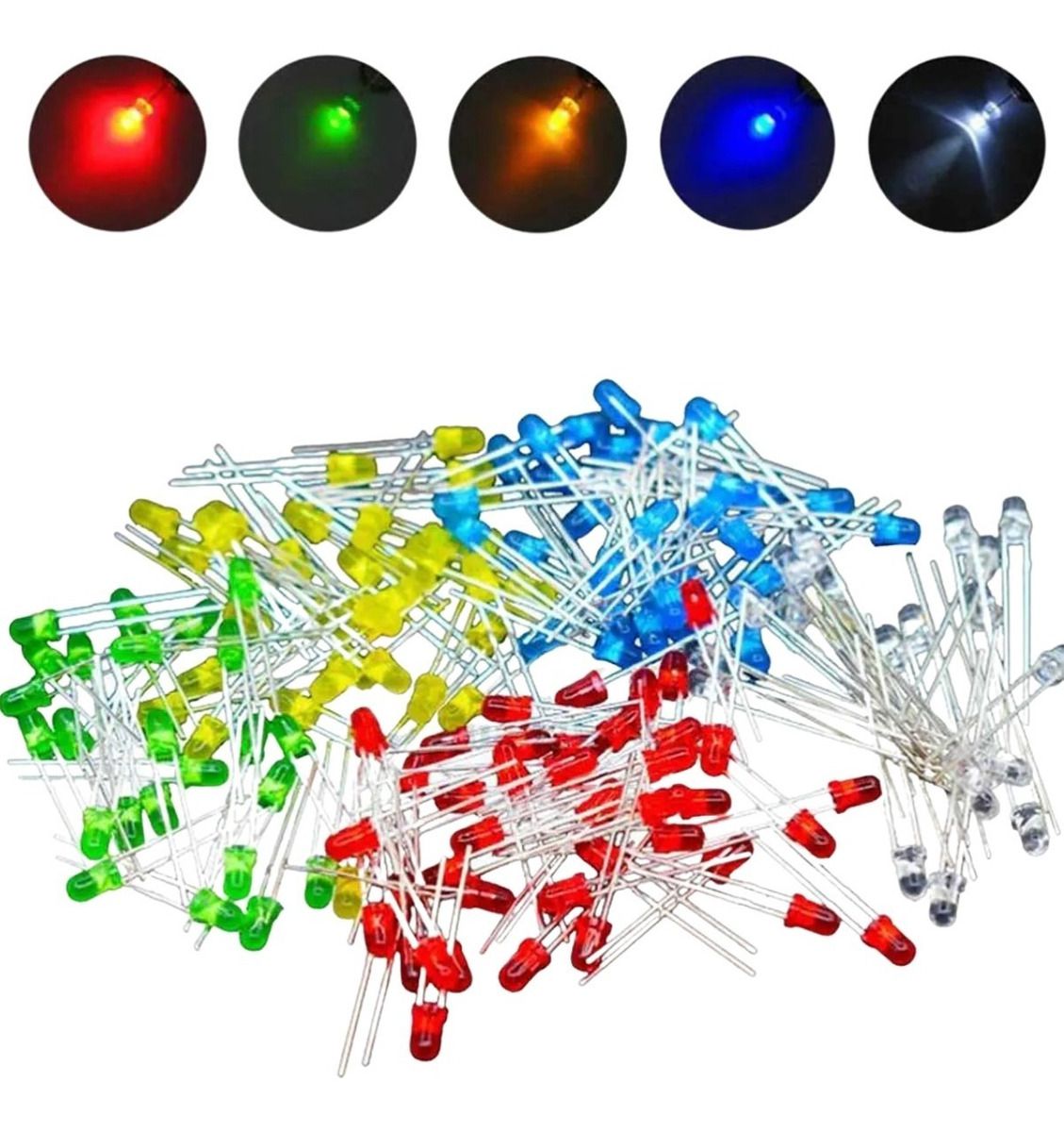 Kit Led 3Mm Colorido 200 Peças 5 Cores - Smartcomp seu fornecedor ...