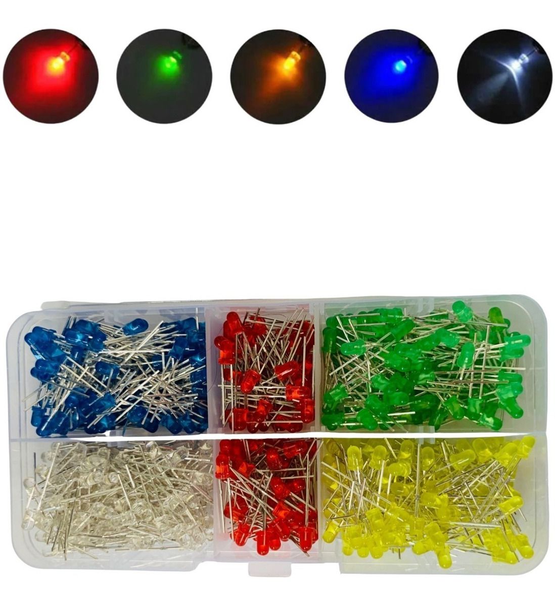 Kit Led 3Mm Colorido 200 Peças 5 Cores - Smartcomp seu fornecedor ...