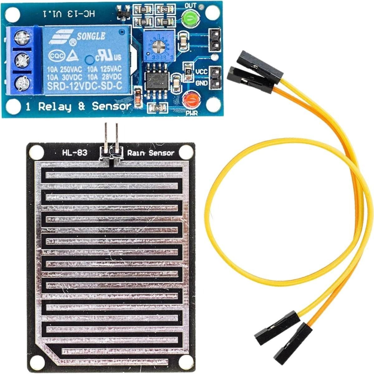 Sensor De Chuva E Umidade HL-83 Com Acionamento Relé 12V - Para Arduino - Smartcomp seu ...