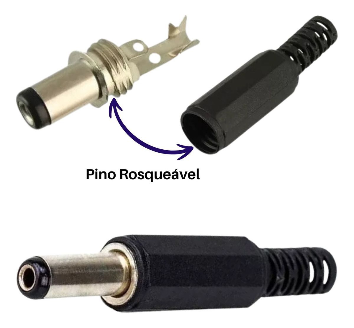 Conector J4 Dc-018 + Plug P4 Macho 2.1x5.5mm 20 Peças - Smartcomp seu ...